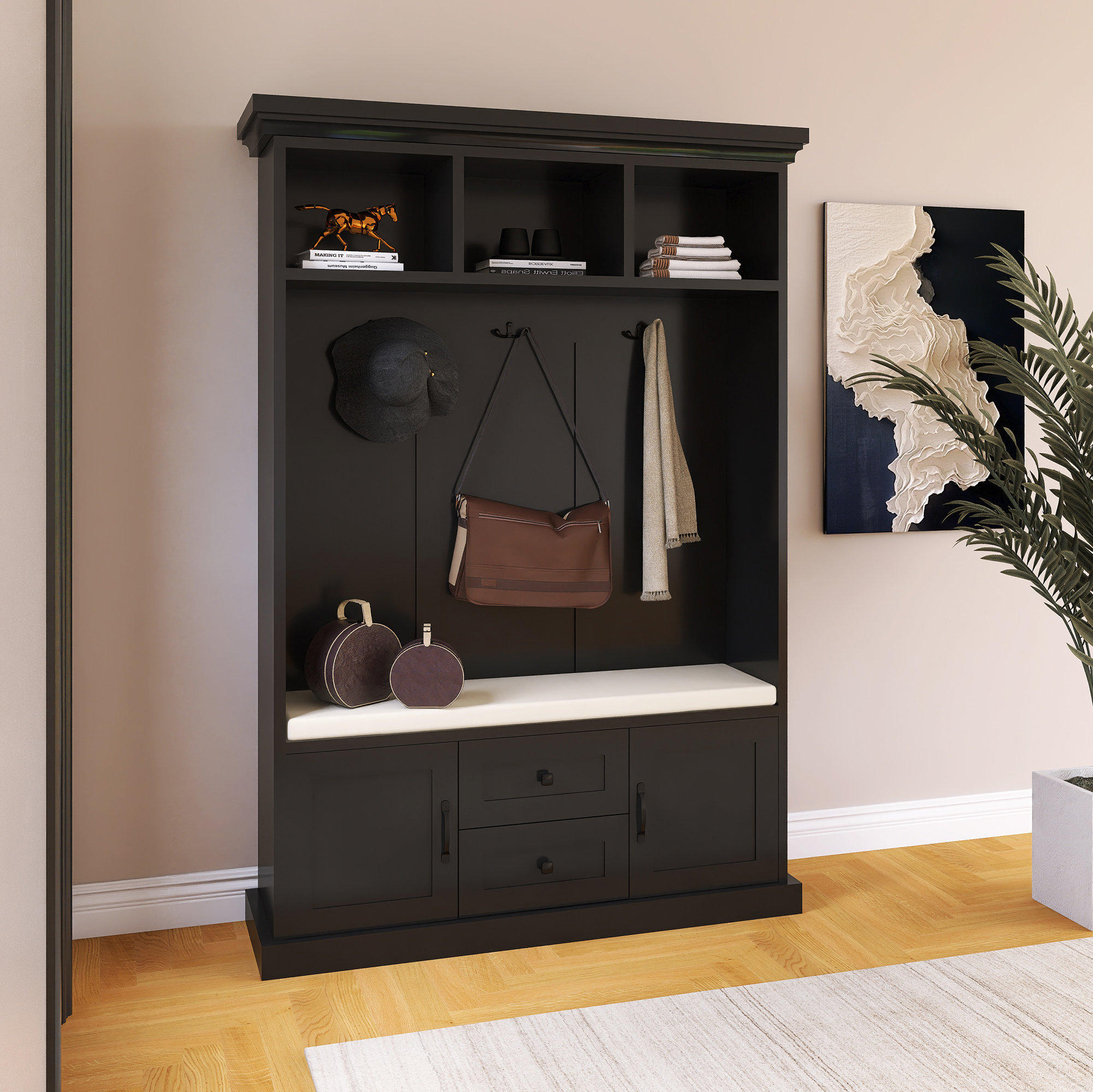 Red Barrel Studio® 47.2 Inch Hall Tree With 3 Hooks | Wayfair