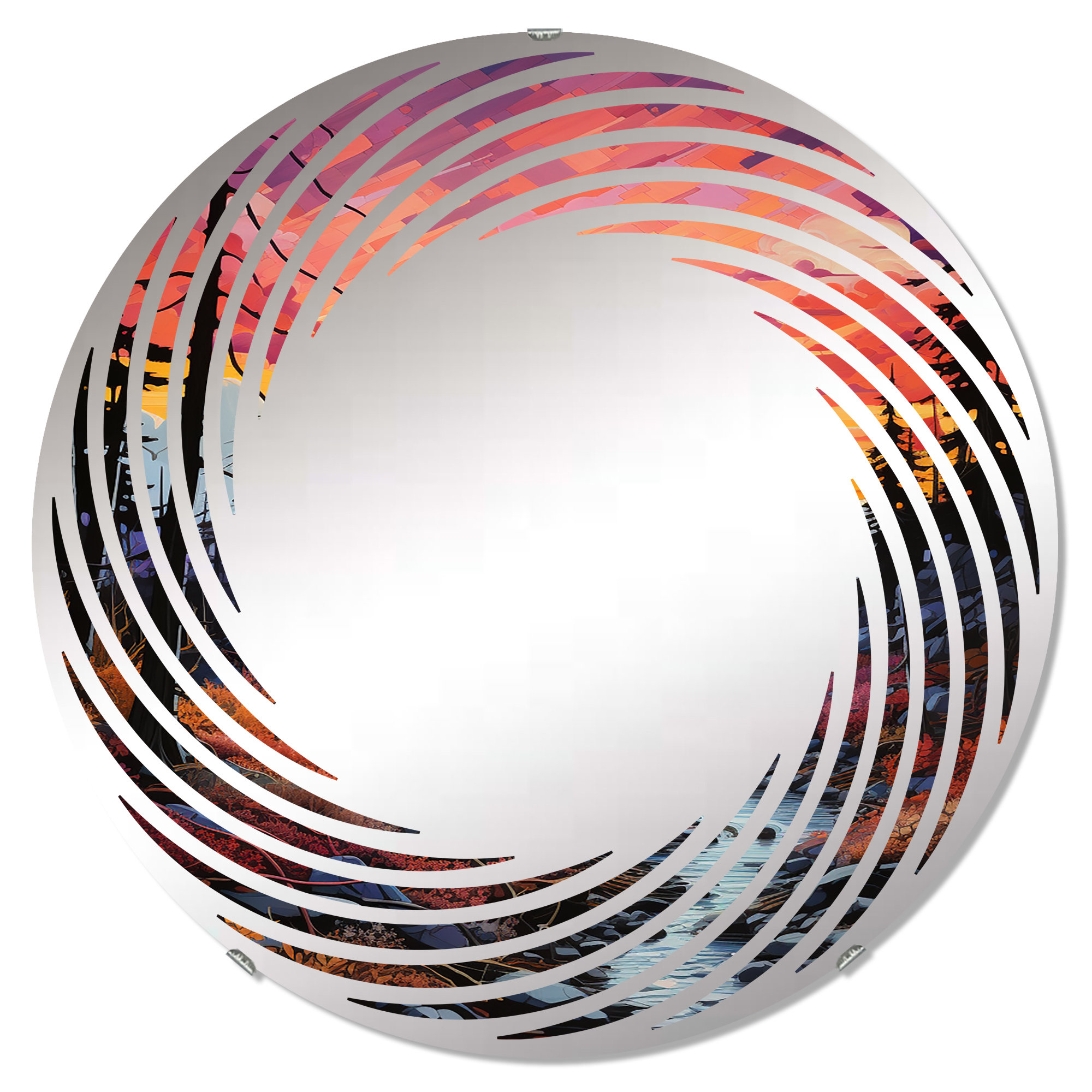Design Art Aurora Borealis Aurora Spectacle I - Spiral Wall Mirror ...