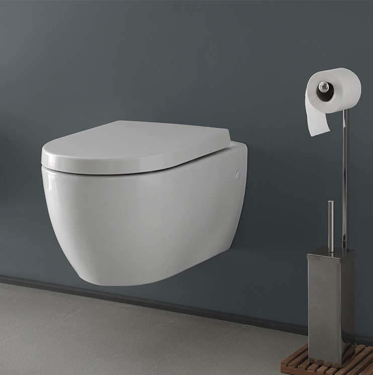 CeraStyle By Nameeks City 1.2 Gallons GPF Round Wall Mounted Kit (Seat ...