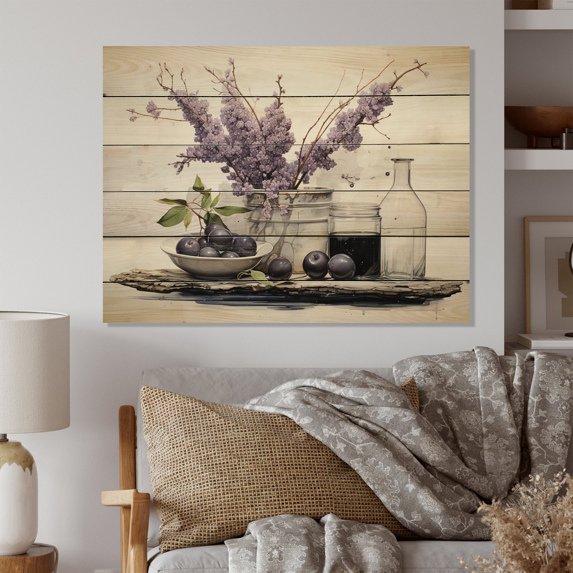 Red Barrel Studio Purple Beige Minimalism Balance And Contrast Pottery ...