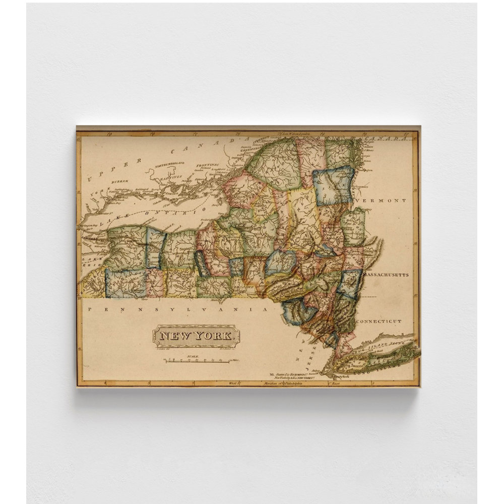 WeFrameArt New York 1817, Antique New York Map Print, Old Map Of New ...