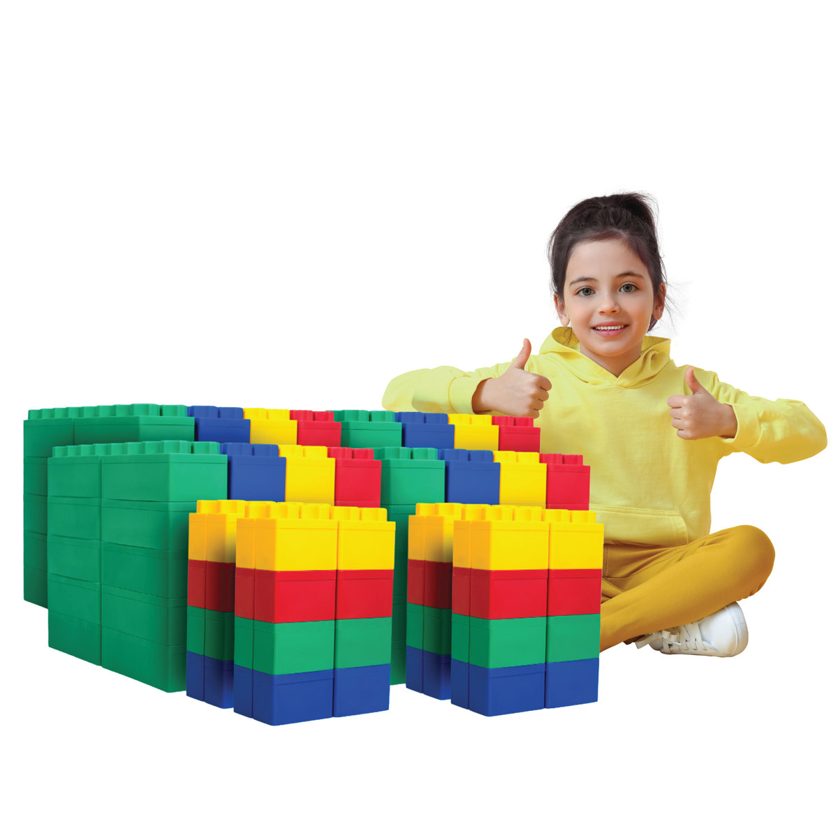 BiggoBlocks Jumbo Blocks, 192 PC Set, for Kids Ages 4-8 | Wayfair