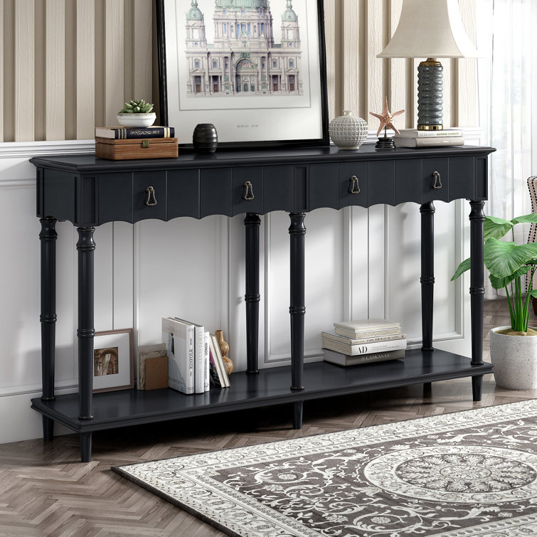 Alcott Hill® Country Console Table With 4 Front Facing Storage Drawers ...