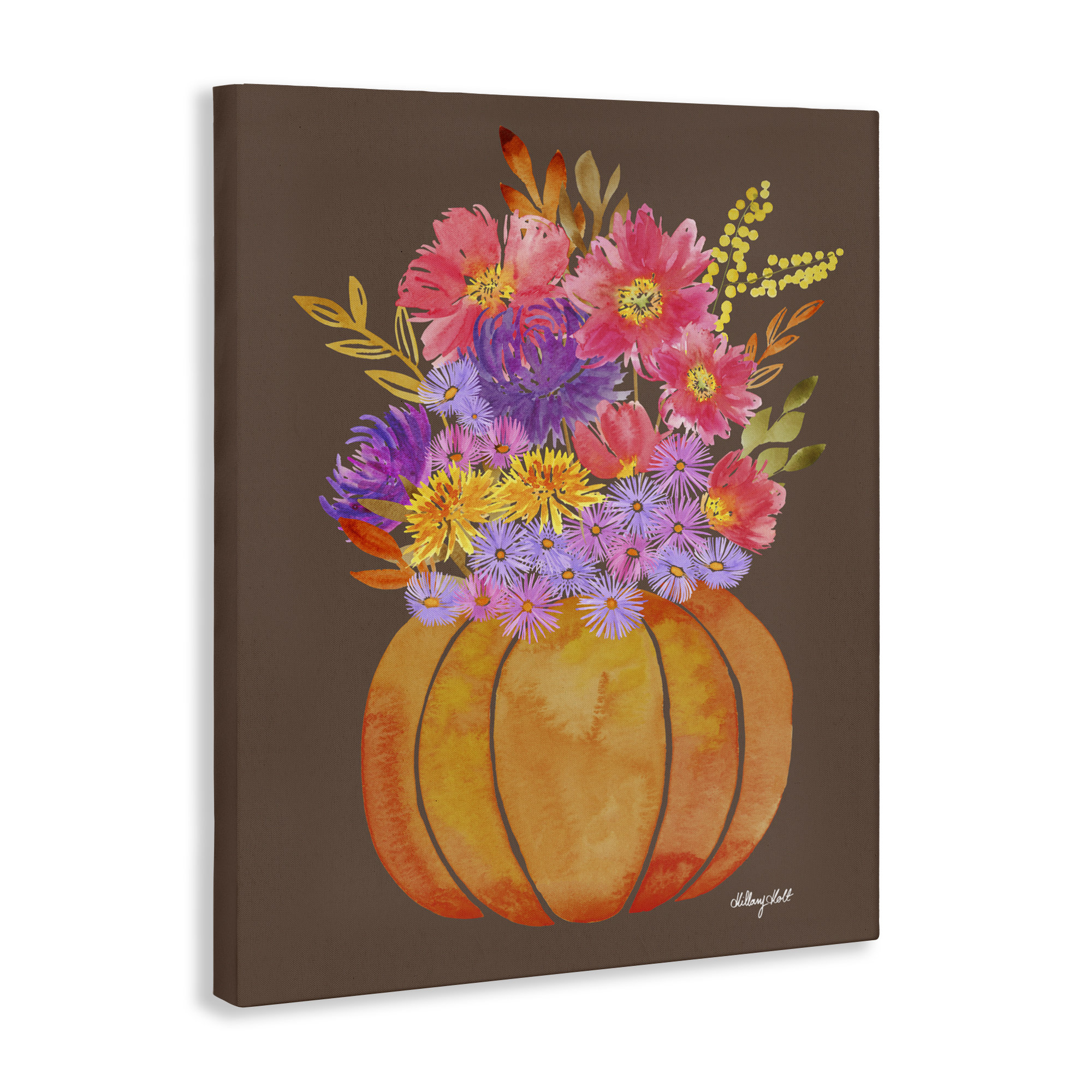 Ophelia & Co. Shabby Chic Pumpkin Florals Canvas, design by Hillary ...