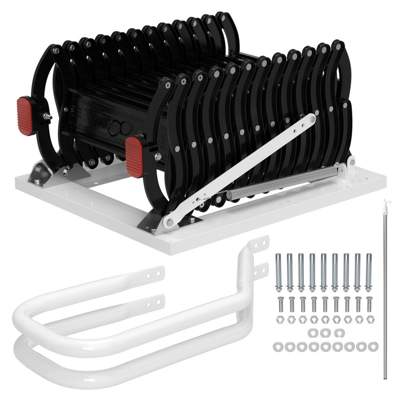 WFX Utility™ Istres Wall Mounted Folding Ladder Black Loft Attic Stairs ...