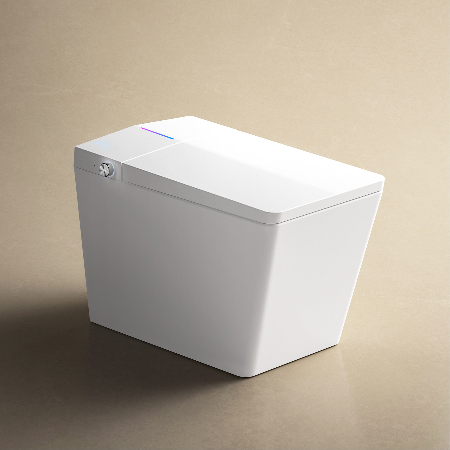 IntrospectiveIncline Modern Bathroom Square Smart Toilet With Attached ...