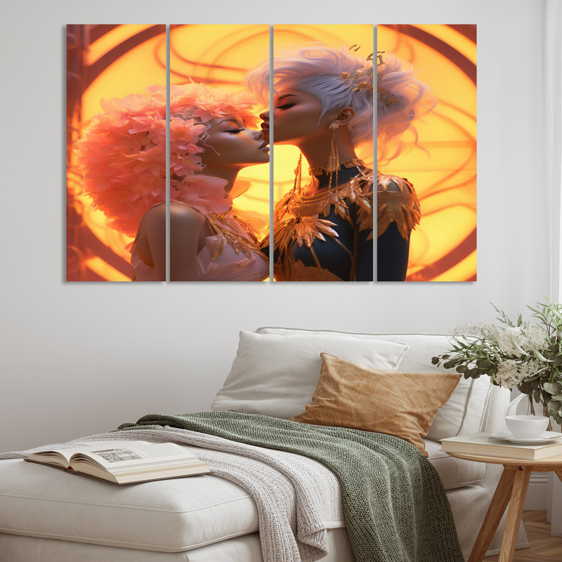 Mercer41 Funky Love Celebration On Canvas 4 Pieces Print | Wayfair