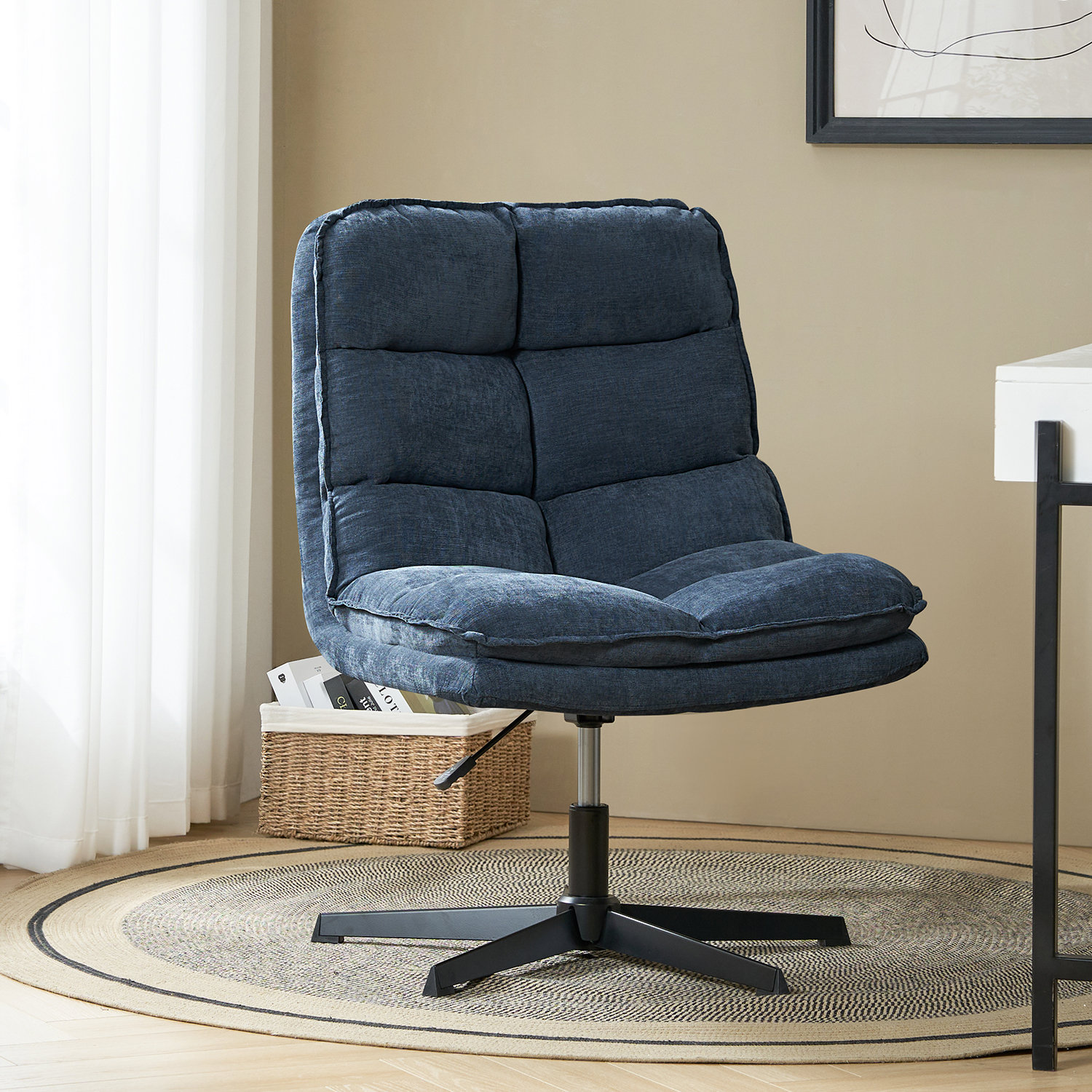 George Oliver Lemual Upholstered Office Chair Armless with Tufted ...