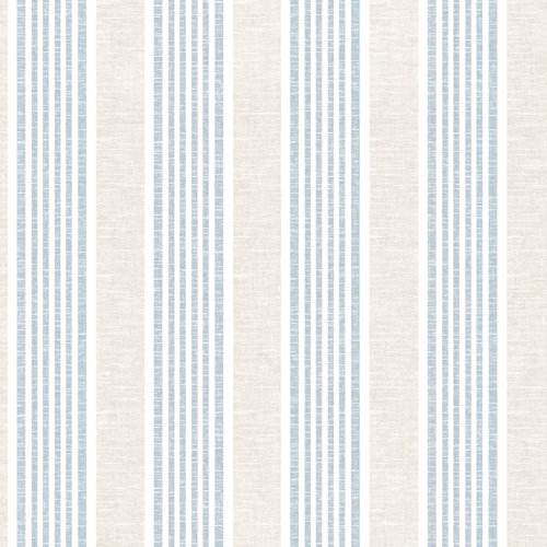 Gracie Oaks Light Blue Vertical Stripes Peel And Stick Wallpaper ...