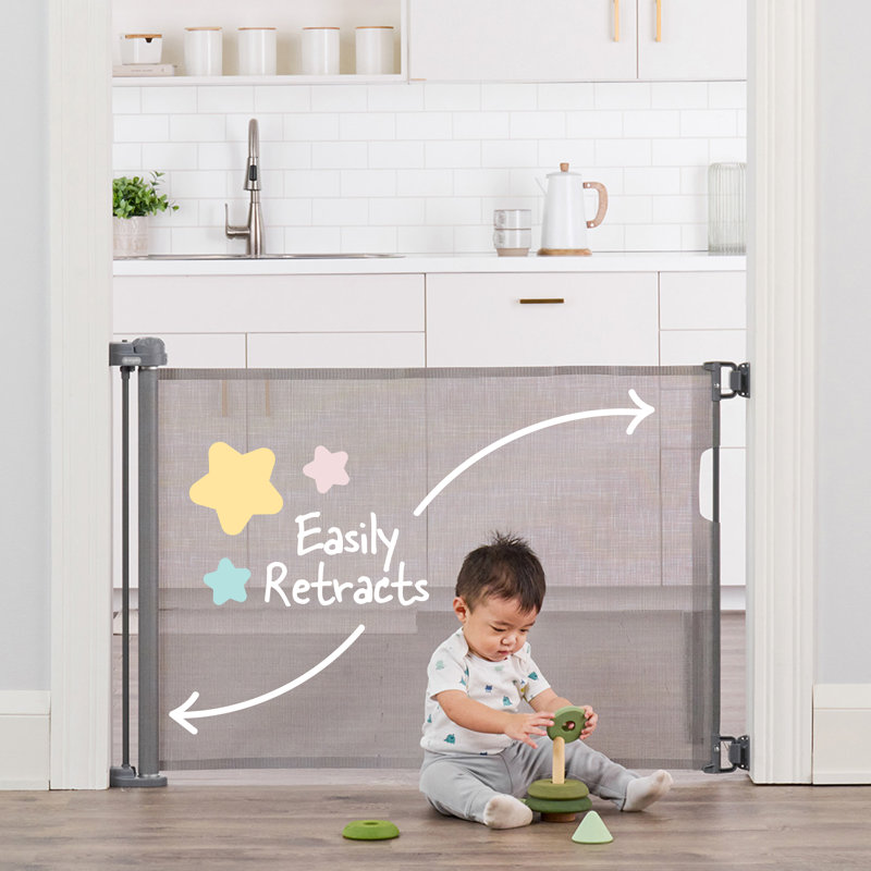 Regalo Retractable Mesh gate - Gray | Wayfair
