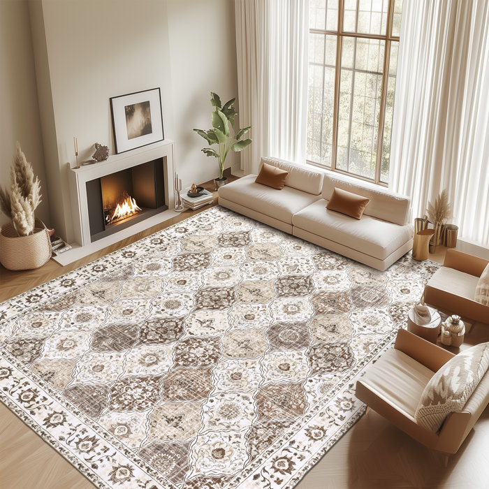 Dakota Fields Bohemia Area Rug Non-slip Washable Soft Throw Large ...