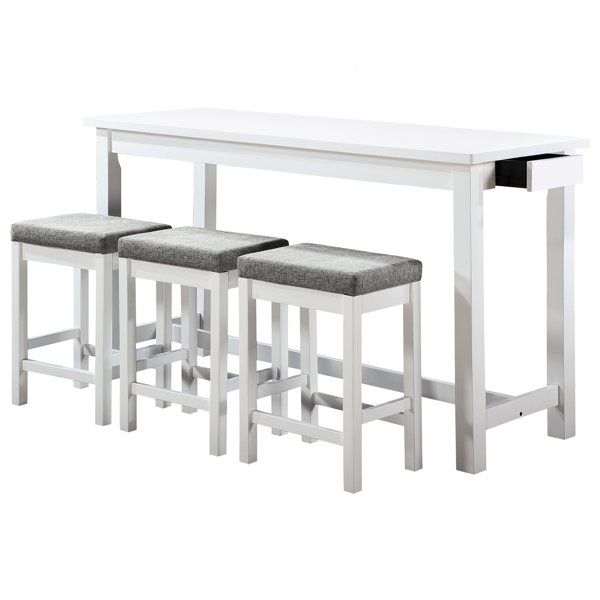 Lark Manor™ Counter Height Dining Furniture - White Finish 3 Stools 4pc ...