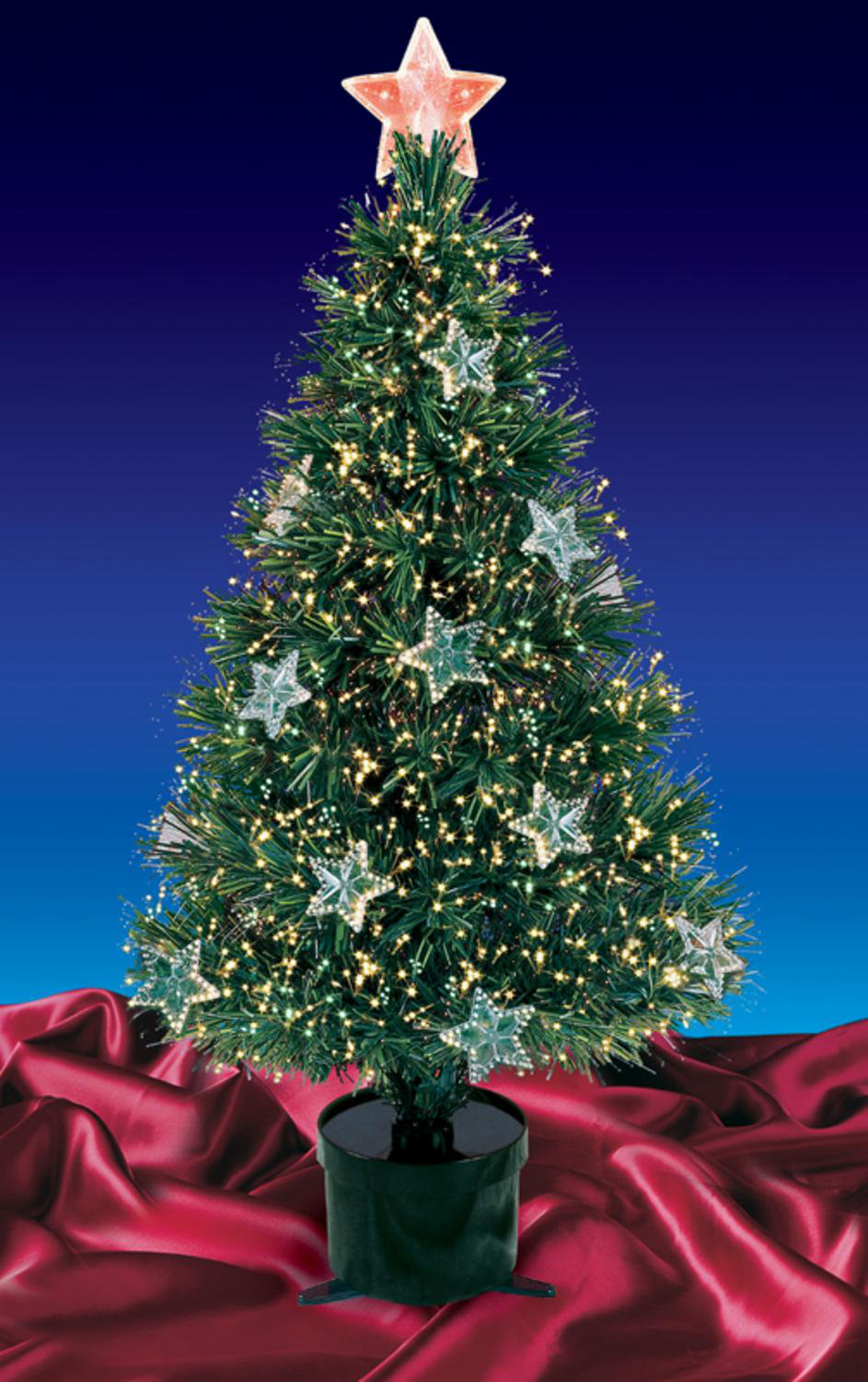 The Holiday Aisle® Pre-Lit Fiber Optic Artificial Christmas Tree with ...