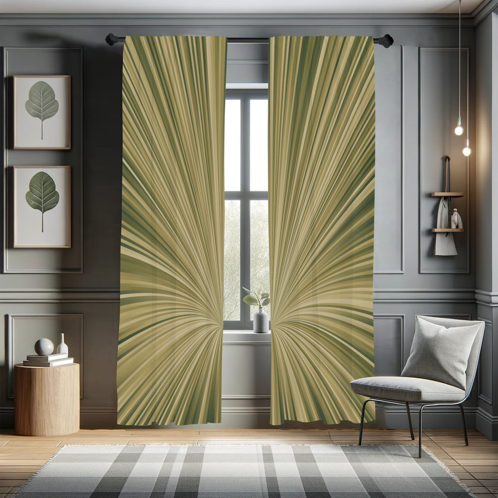 George Oliver Abstract Art Curtains, Concentric Stripes Art | Wayfair