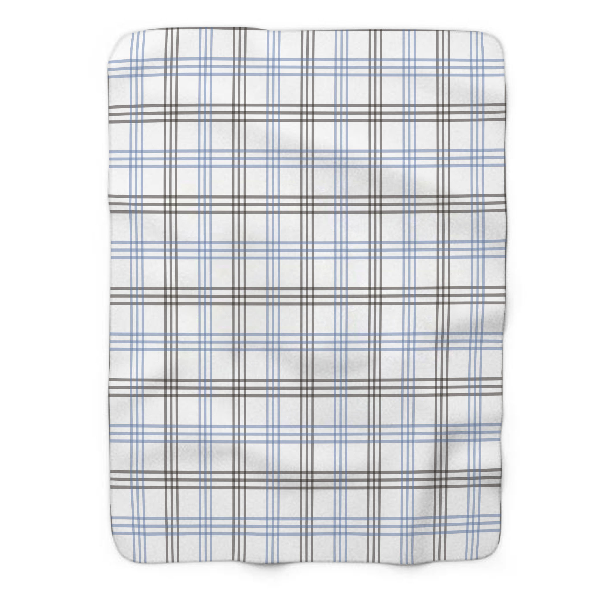 MentionedYou Blue Checks - 1 Piece Premium Sherpa Blanket - Wayfair Canada