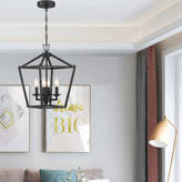 Gracie Oaks Archita 4 - Light Matte Black Lantern Pendant | Wayfair