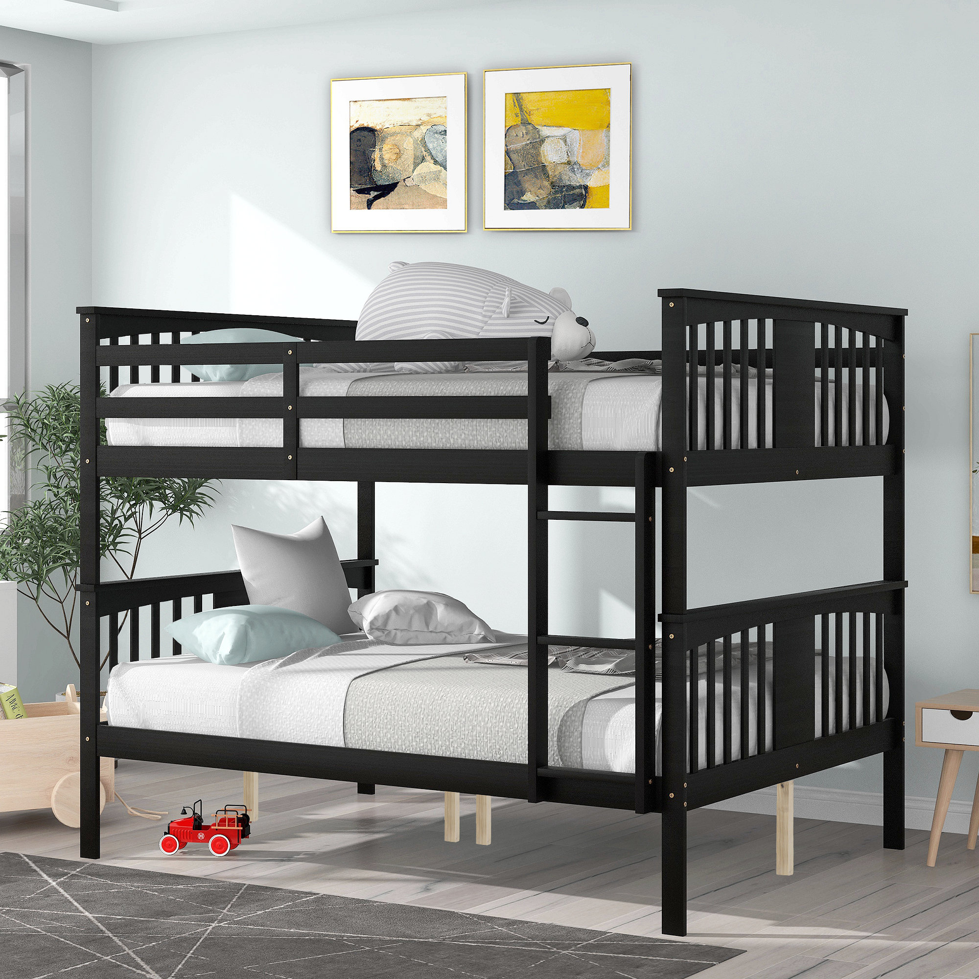 Latitude Run® Full Over Full Bunk Bed With Ladder For Bedroom, Guest ...