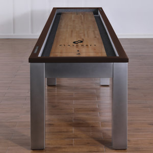 Playcraft Genoa 12’ Pro-Series Shuffleboard, Walnut on Silver | Perigold