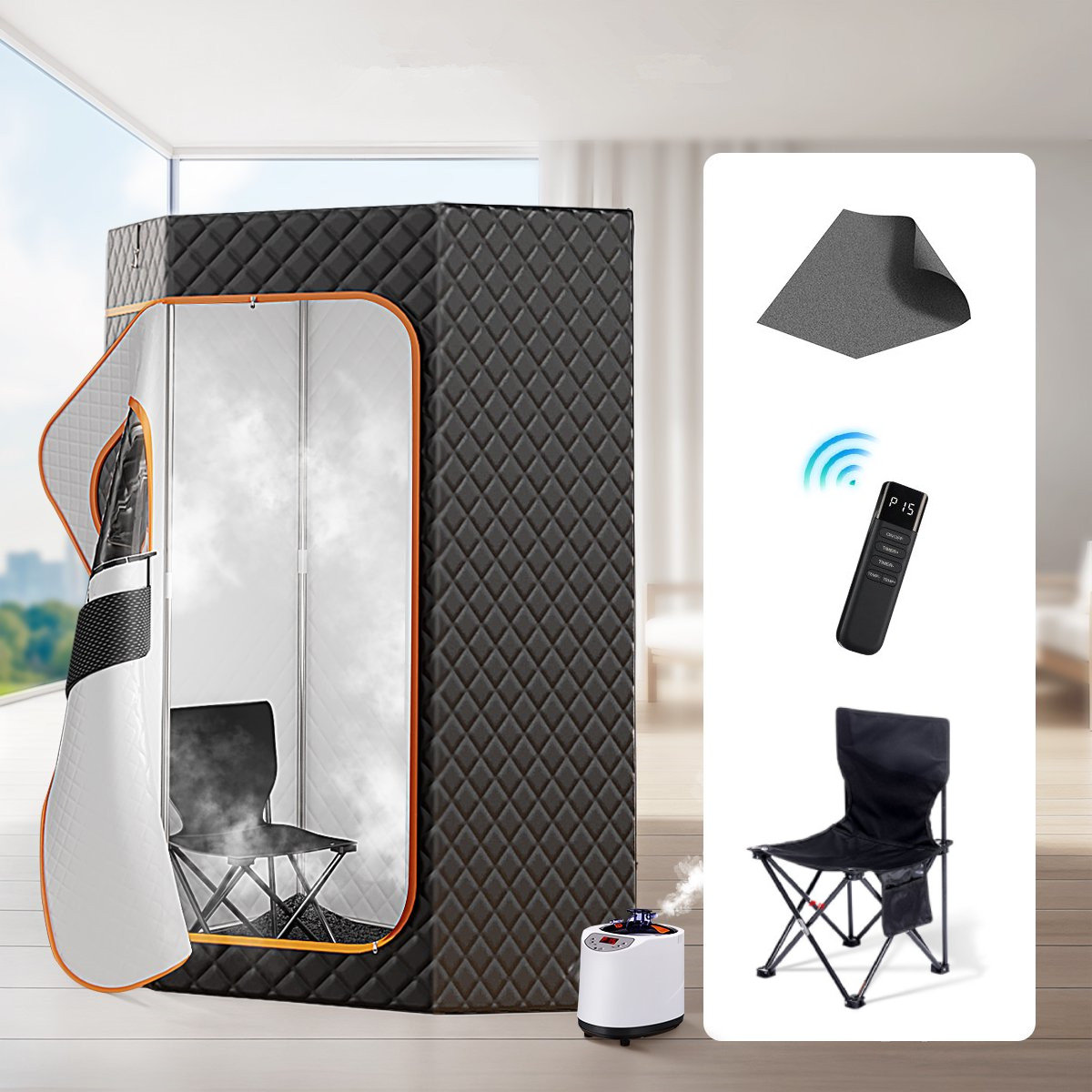 KingSo Portable Sauna Tent for Home, Personal Steam Sauna Box, with 3L ...