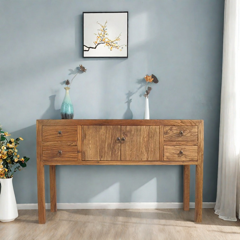 Wu's StylishVault Solid Old Elm Wood Console Cabinet | Wayfair