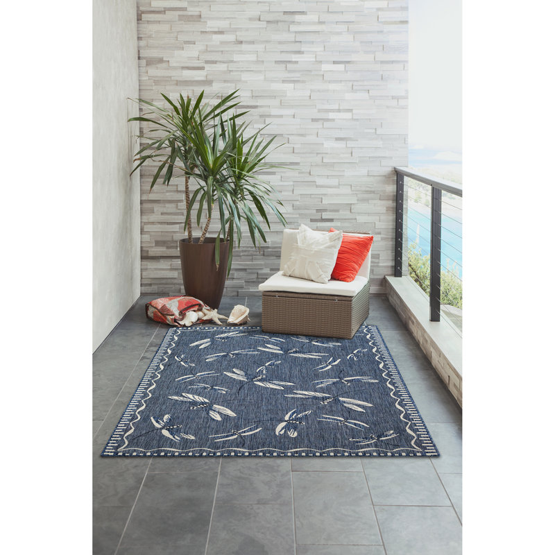 August Grove® Thornburg Navy Indoor/Outdoor Rug & Reviews | Wayfair