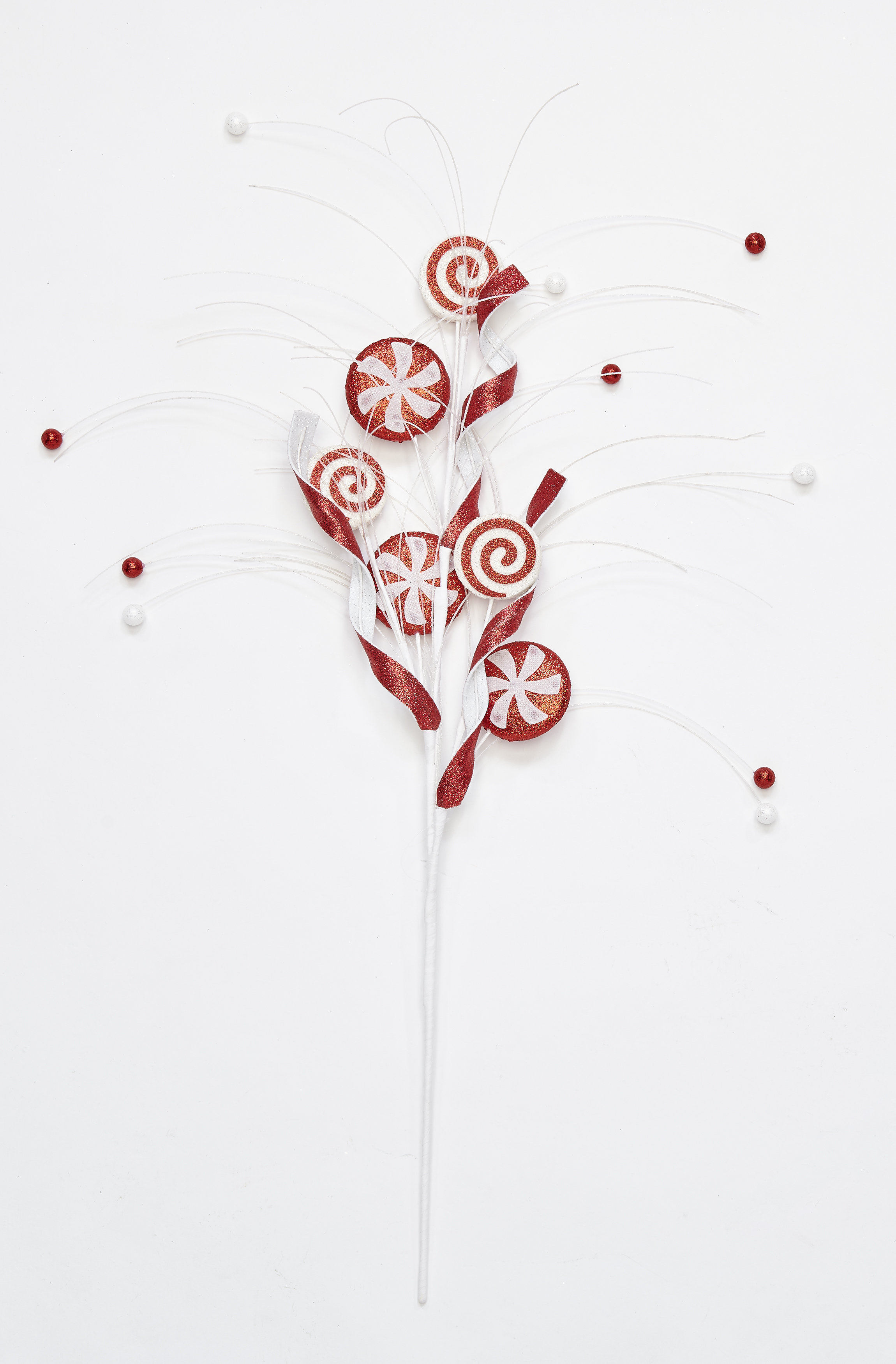 The Holiday Aisle® 28" Christmas Peppermint Candy Spray, Set of 3 | Wayfair