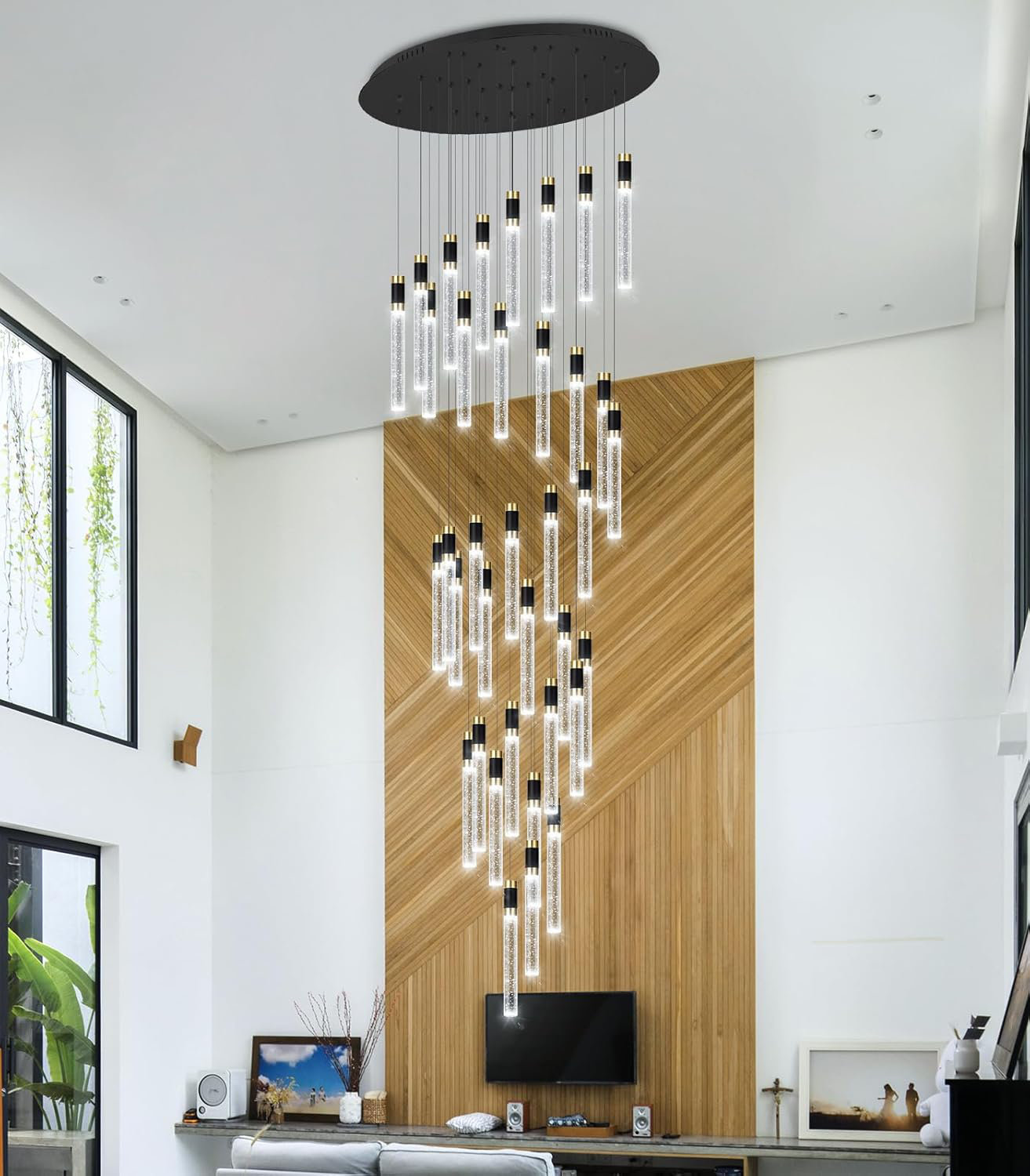 Orren Ellis 16 Foot High Ceiling Chandeliers For Living Room Entryway ...