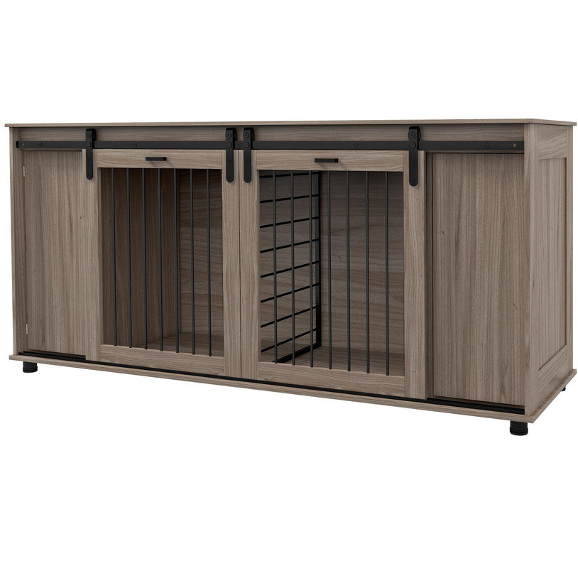 Gracie Oaks "PawHut 71" Dog Crate Furniture - Modern Kennel with ...
