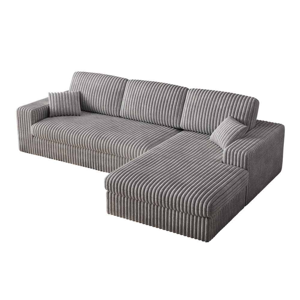 Everly Quinn 114.5'Modern Corduroy Modular Sectional Sofa, 2-in-1 ...