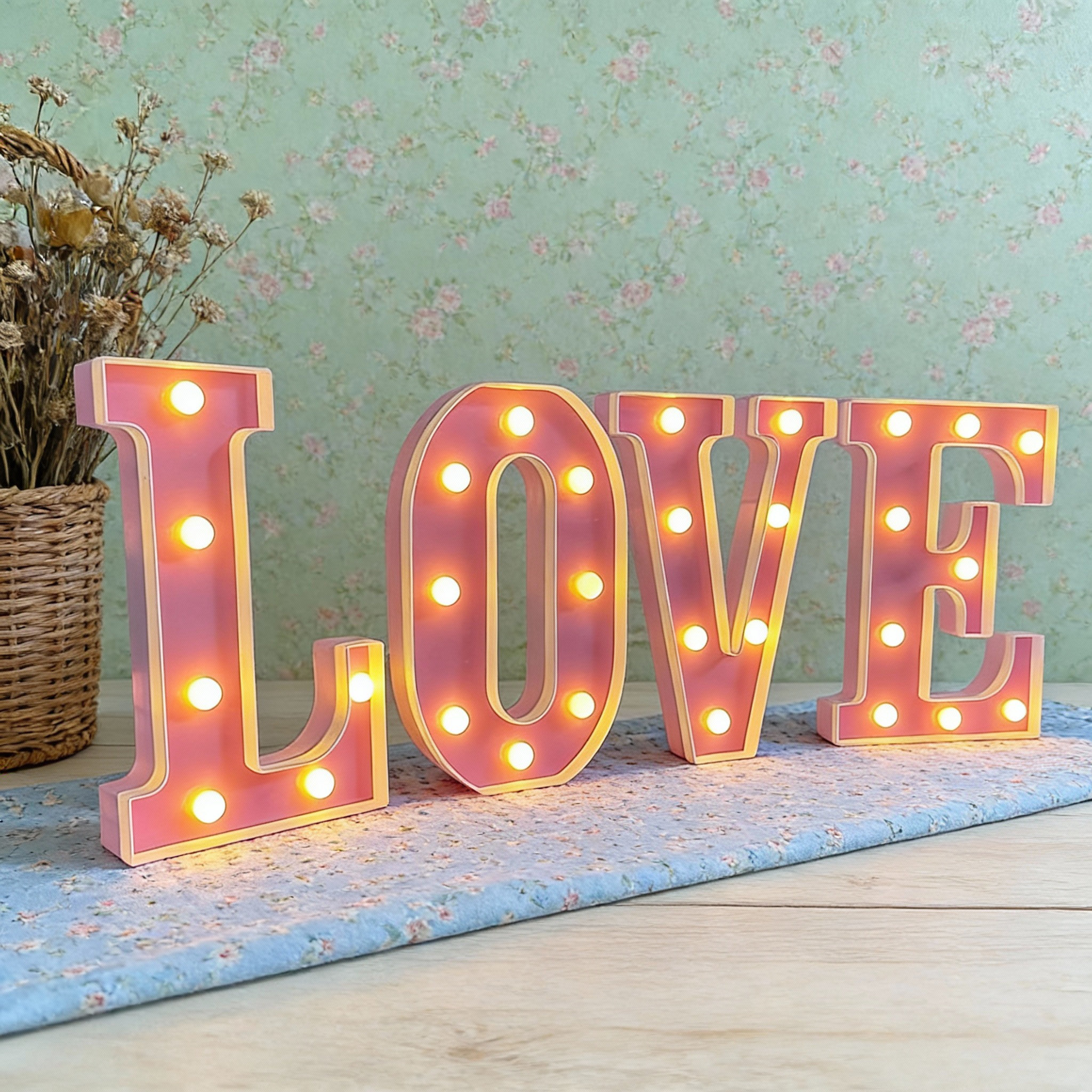 The Holiday Aisle® LED Marquee Light Up Letters LOVE Set - 4 Piece ...