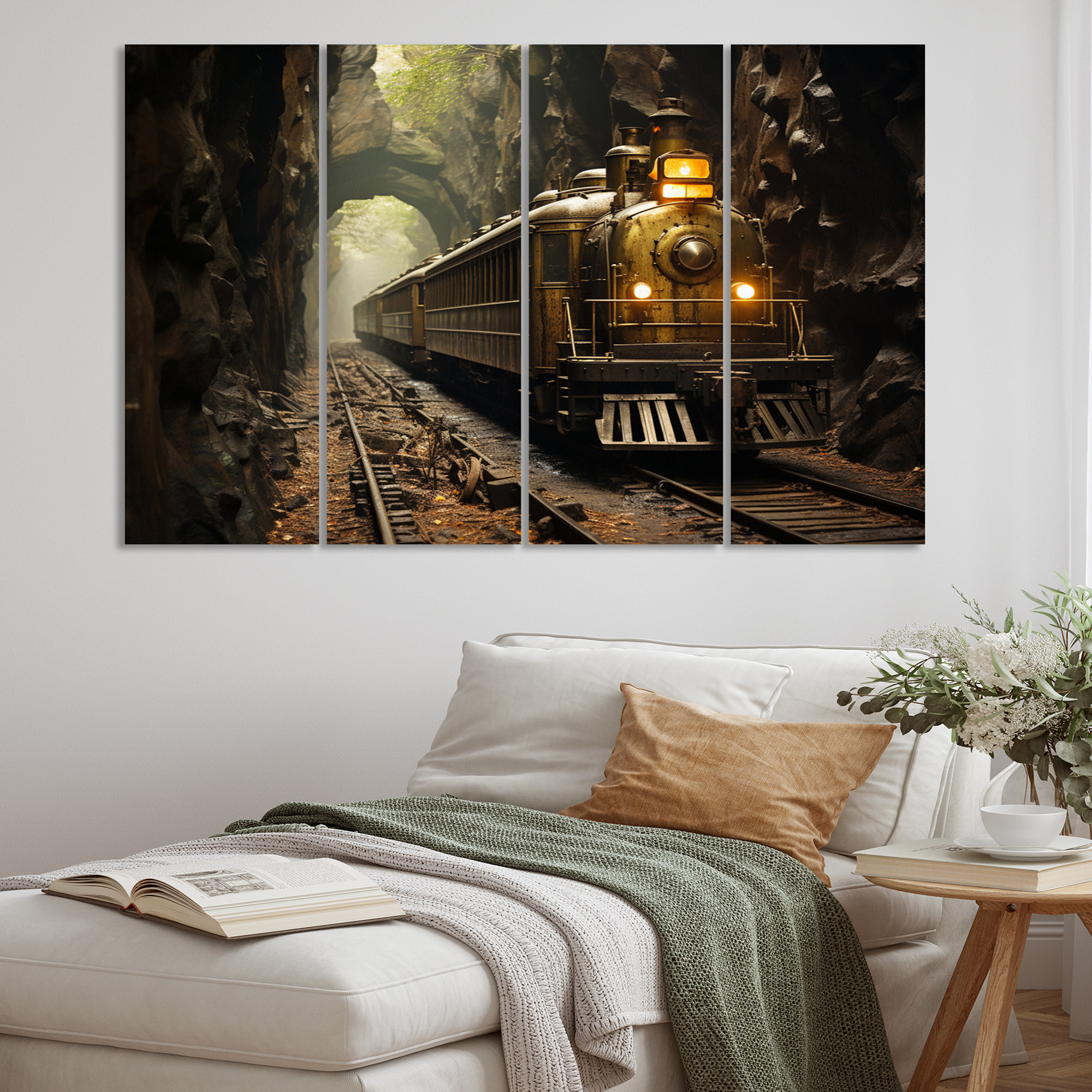 Design Art Vintage Train in Tunnel Timeless Portal - Tunnels Metal Art ...