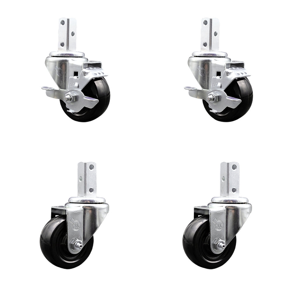 Service Caster 4 Piece Hard Rubber Caster Set | Wayfair