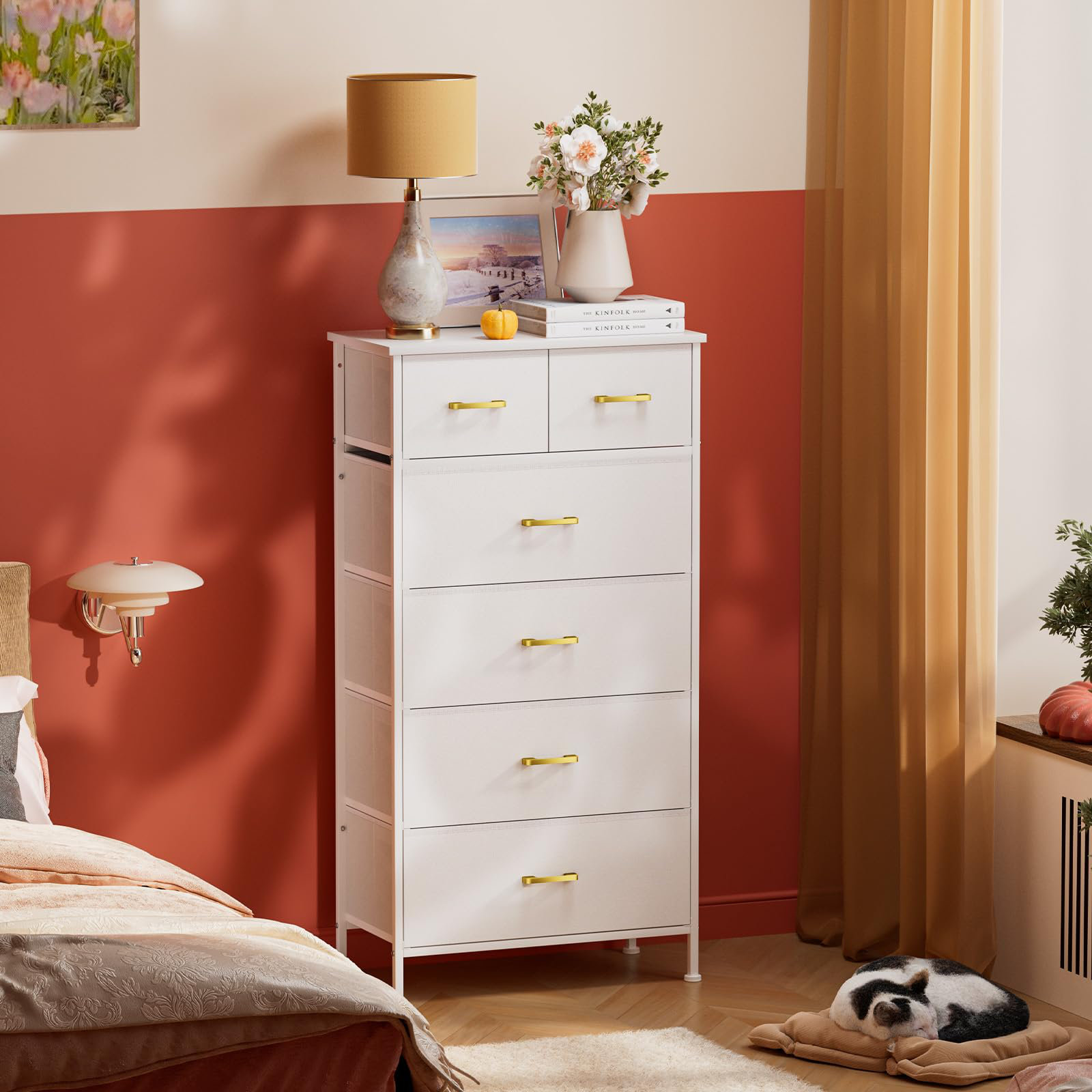 Mercer41 Tall Dresser With 6 Drawers, White Dresser For Bedroom, Tall ...