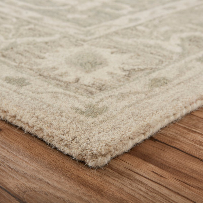 Bungalow Rose Alosio Oriental Handmade Tufted Wool/Cotton Sea Green ...