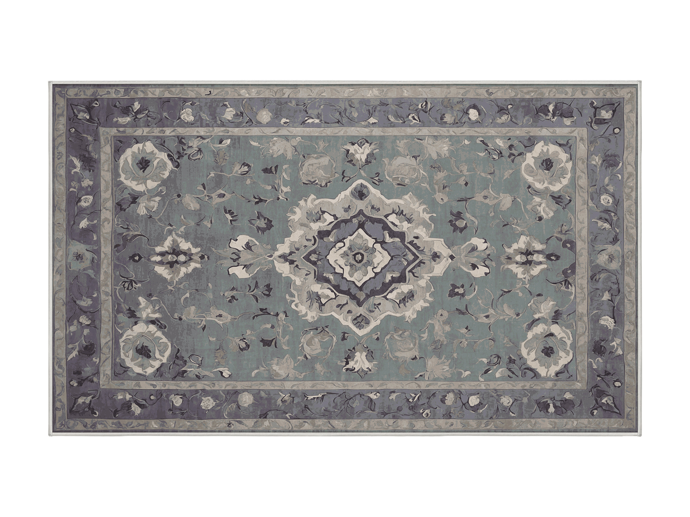 Bungalow Rose Machine Washable Green Area Rug | Wayfair