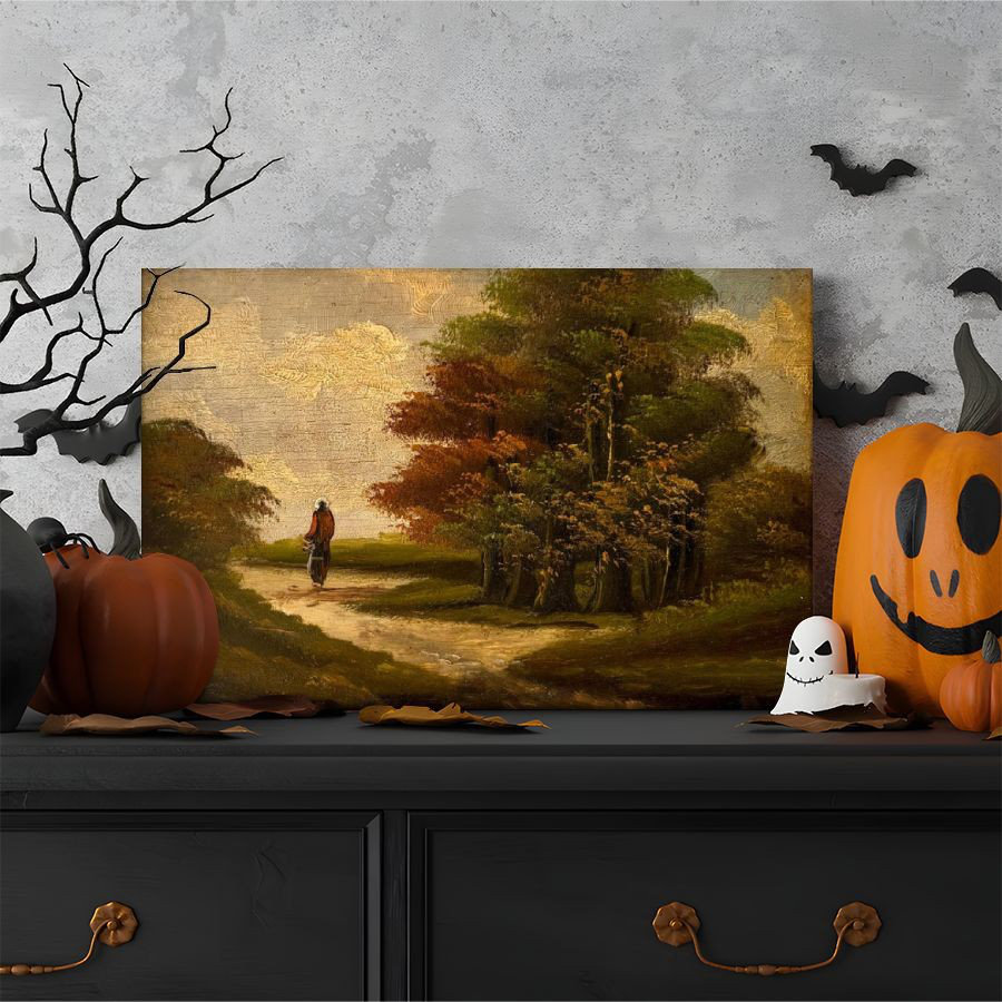 The Holiday Aisle® 1pc Framed Broxton Painting Autumn forest path ...