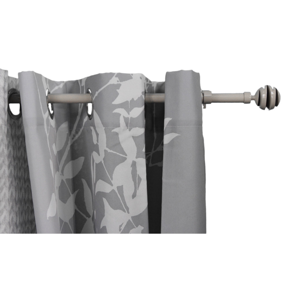 Evideco Villalouise Adjustable Single Curtain Rod with Spiral Finials ...