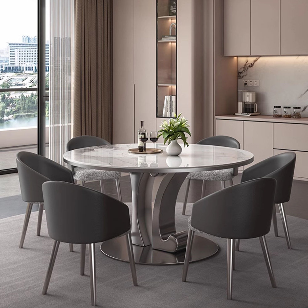 Pakloer Italian style simple round dining table sets | Wayfair