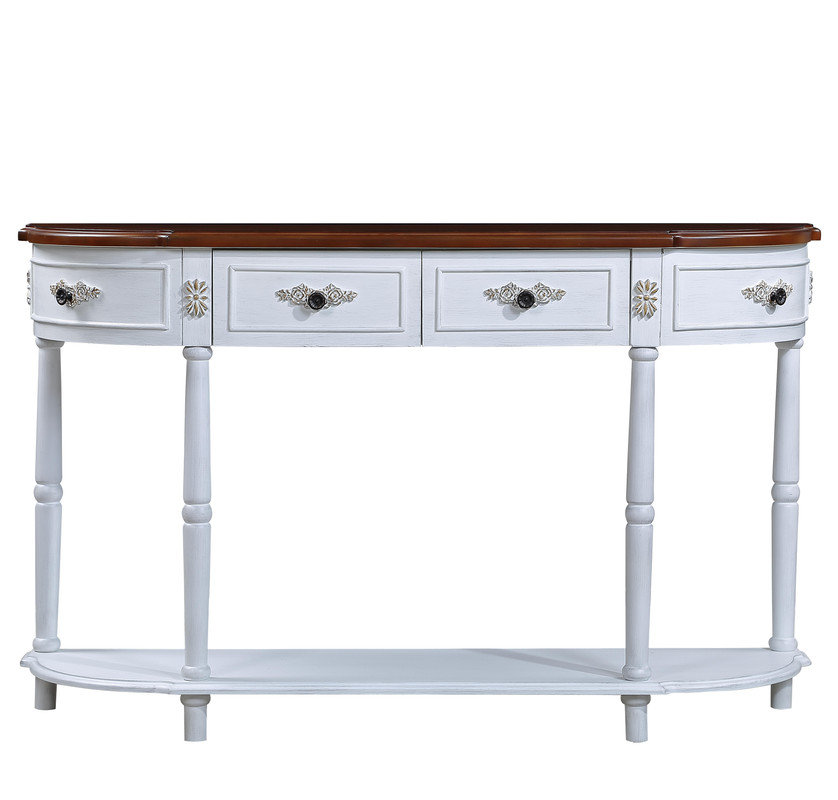 Darby Home Co Solid Wood Retro Half - Moon Console Table, 52 - inch | 2 ...