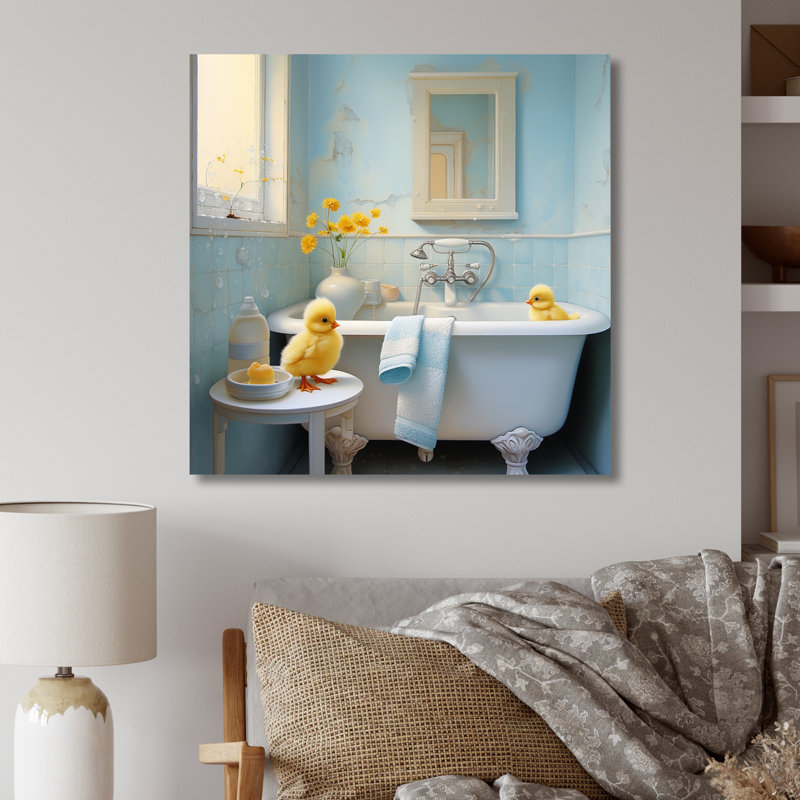 Trinx Duck Bathroom Dip I - Coyote Animal Metal Wall Art | Wayfair