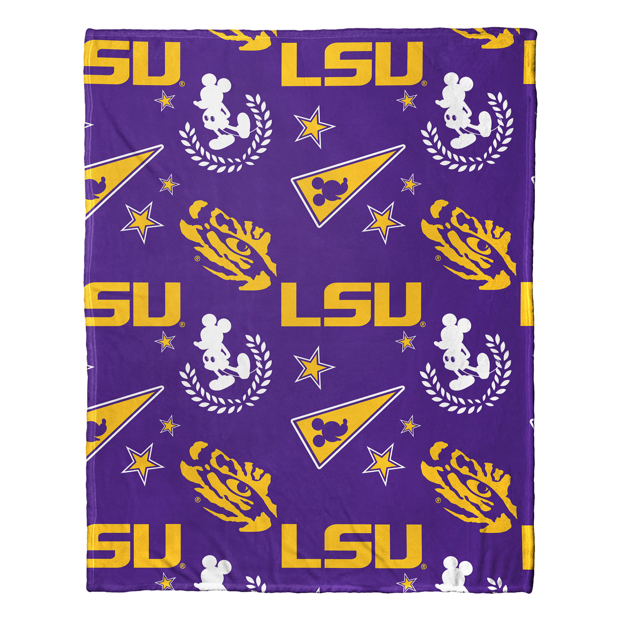 Northwest NCAA Lsu Pennant Mickey Hugger Pillow & Silk Touch Throw Set ...