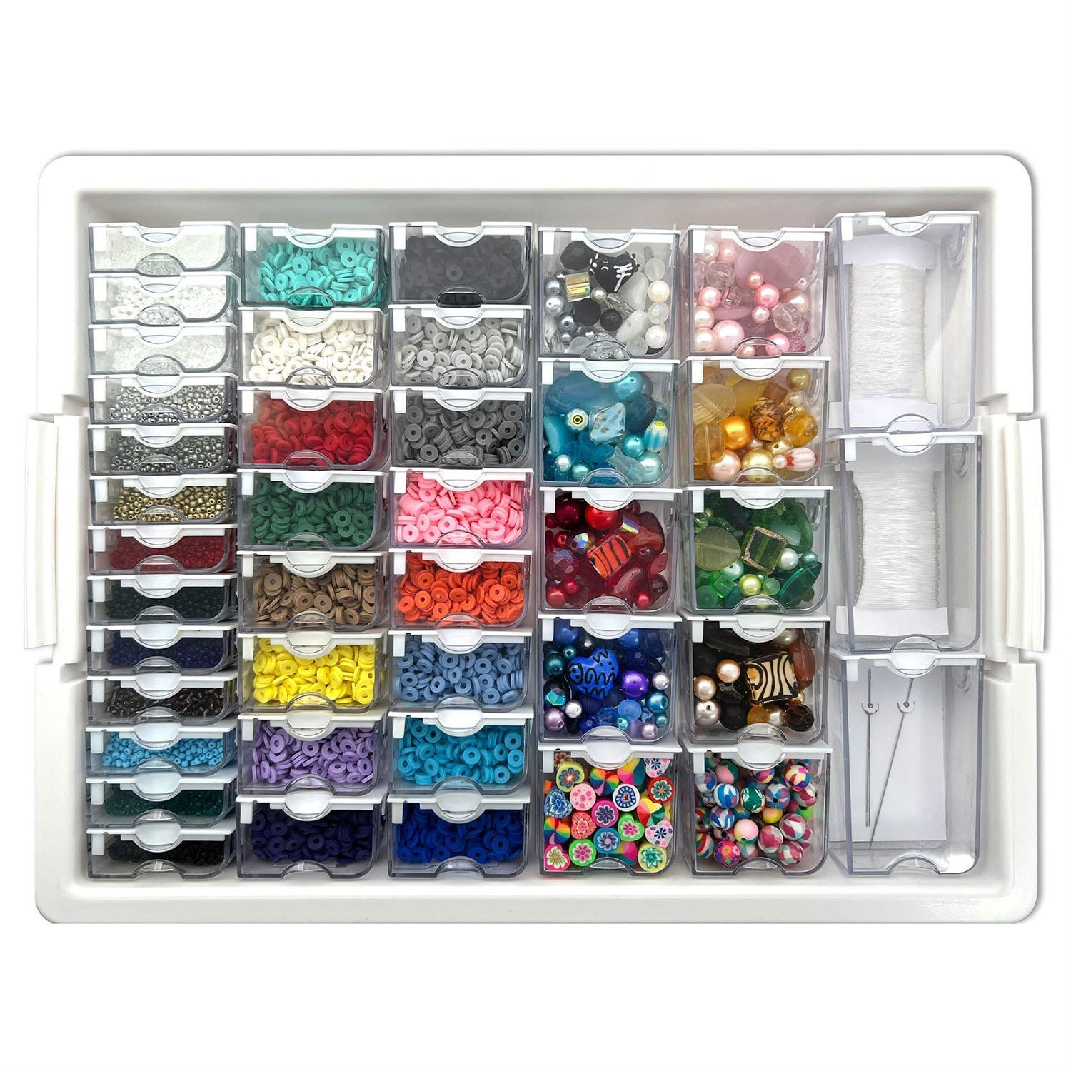 Rebrilliant 42 Grids Clear Plastic Bead Organizer Small Items Storage ...