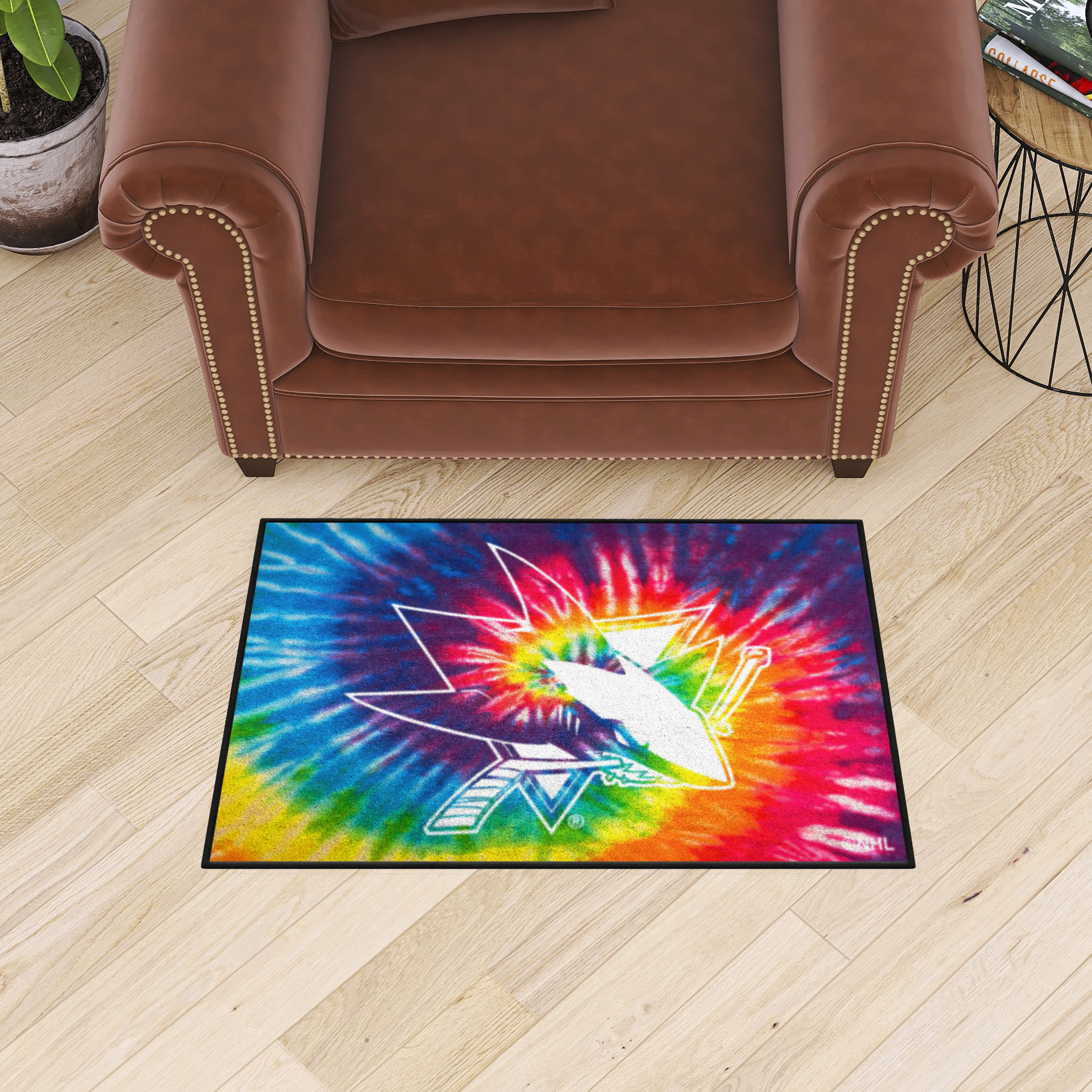 FANMATS San Jose Sharks Tie Dye 30" x 19" Non-Slip Indoor Door Mat ...