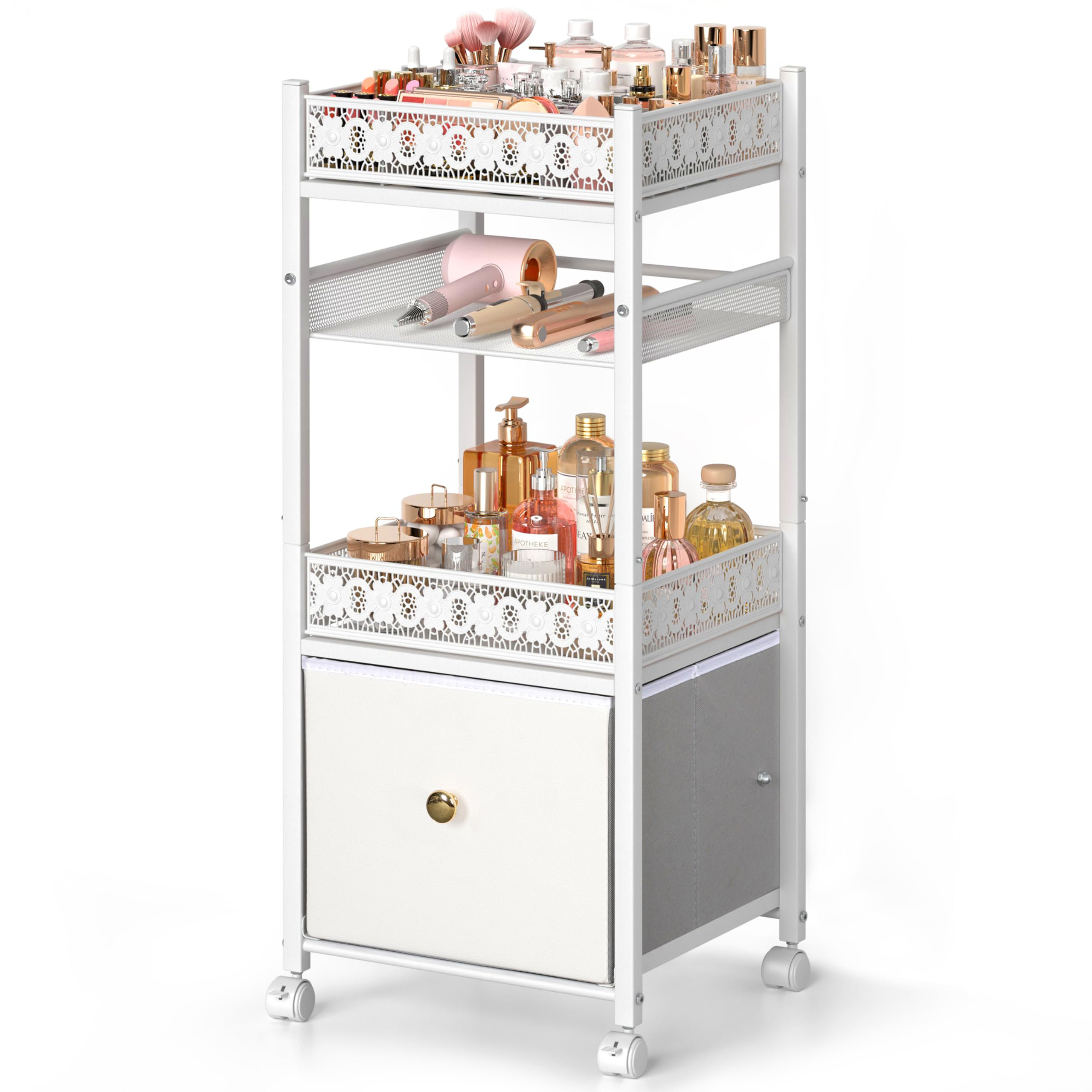 Hokku Designs Makeup Organizer Cart With Drawers - Large Cosmetic ...