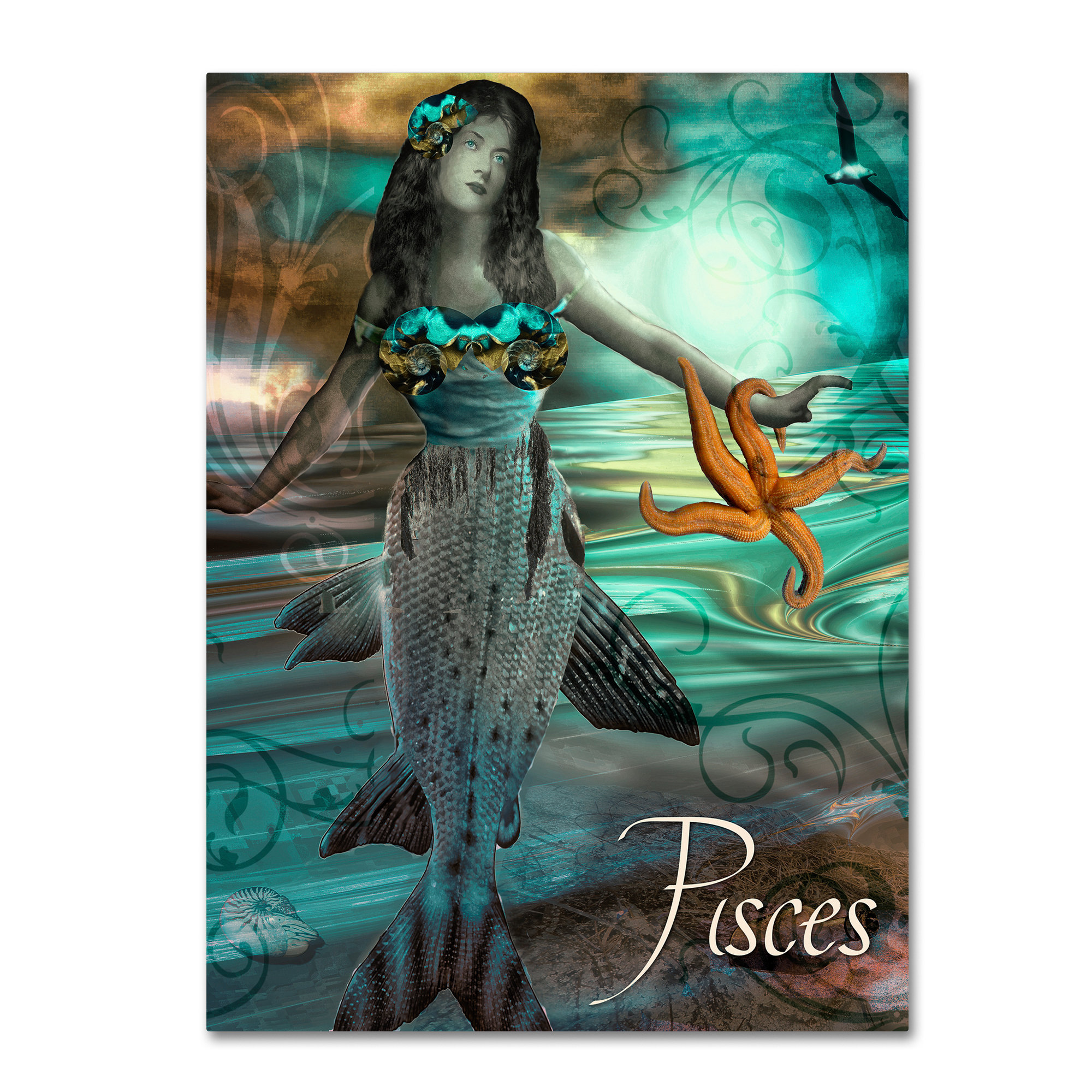Lark Manor™ Jadaya 'Art Nouveau Zodiac Pisces' by Color Bakery Graphic ...
