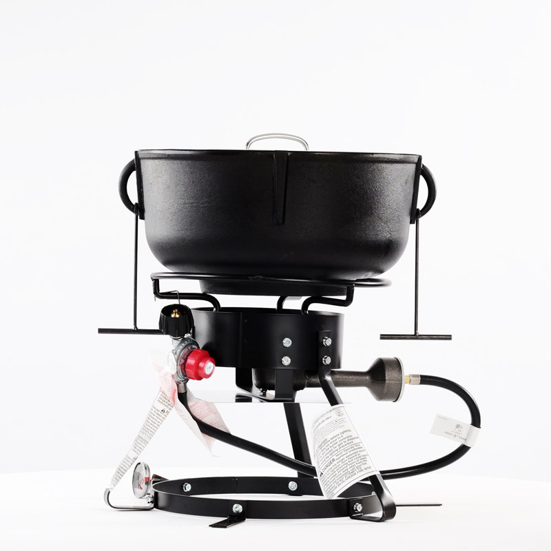 King Kooker 4 Gallon Cast Iron Jambalaya Pot Outdoor Cooker Kit ...