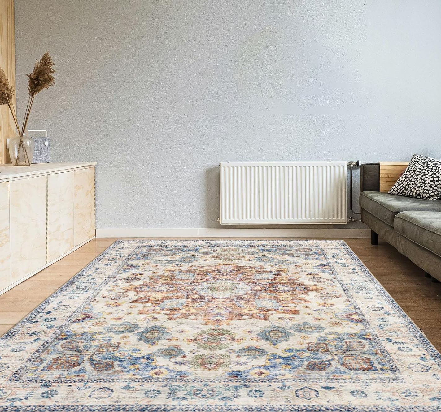 Bungalow Rose Large Vintage Boho Rug,Ultra-Soft Low Pile | Wayfair