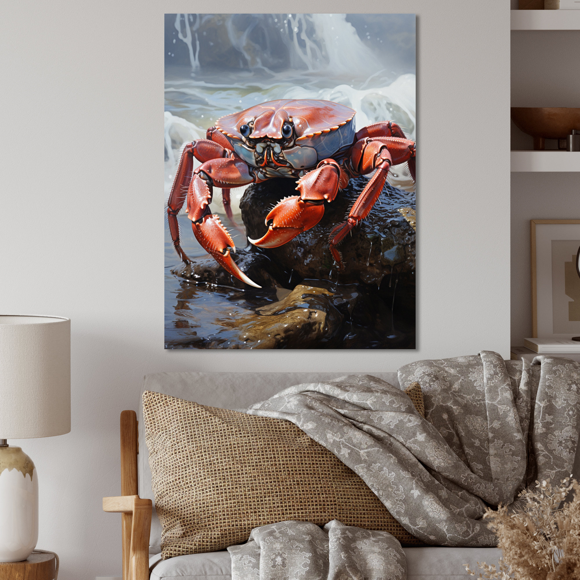 Highland Dunes Crab Coastal Sentry - Animals Metal Wall Decor - Wayfair ...