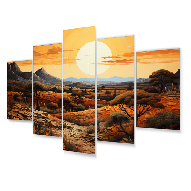 Millwood Pines Canyon Mirage IV - Landscapes Metal Wall Art Prints Set ...