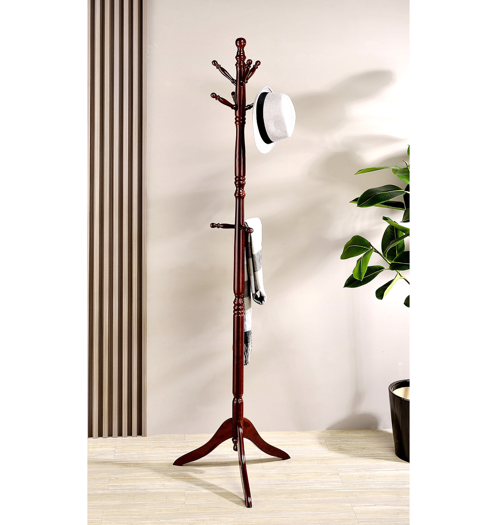 Charlton Home Fulgence Solid Wood Freestanding Coat Rack - Wayfair Canada